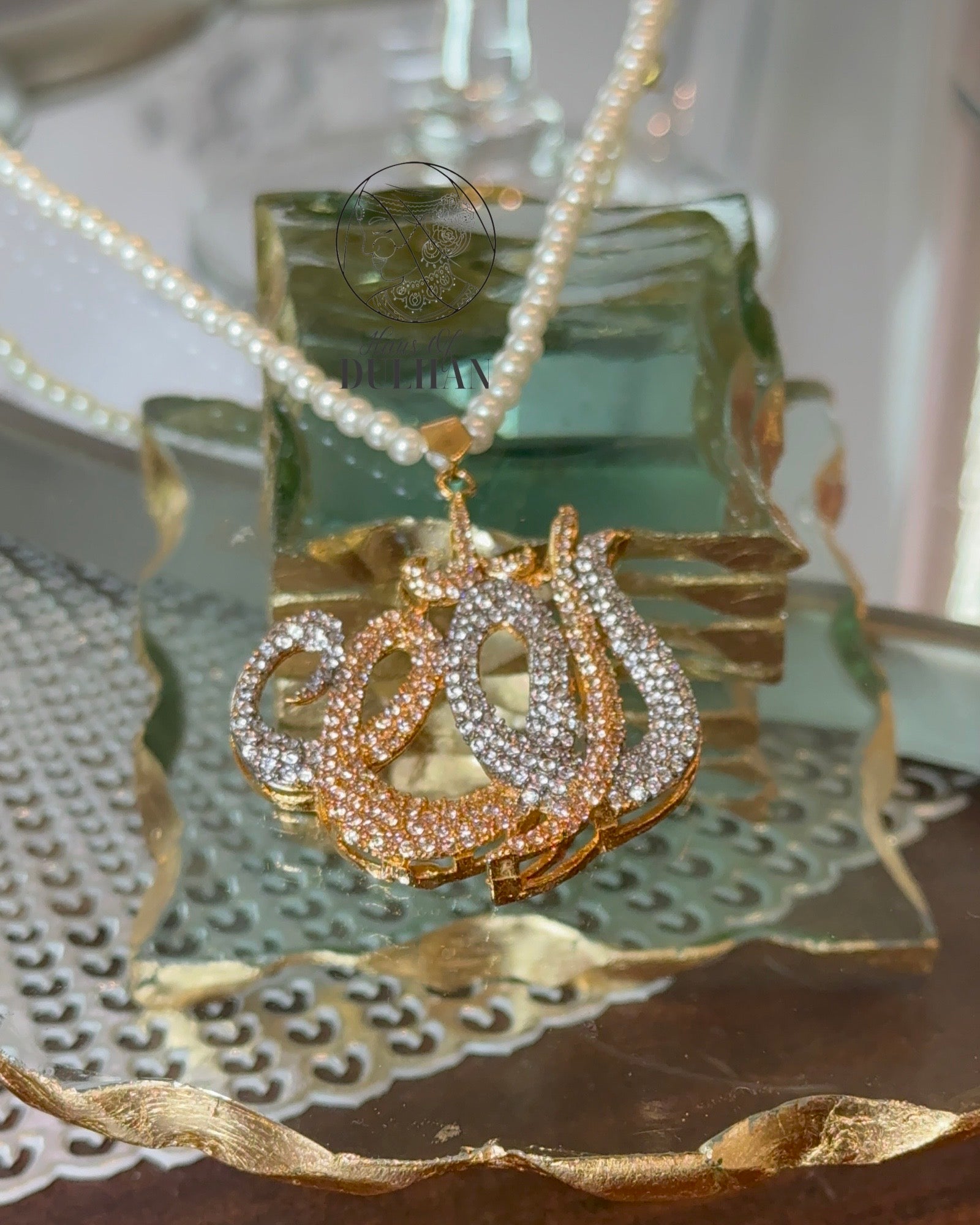 Large Allah Pendant with Pearl chain – Hausofdulhan