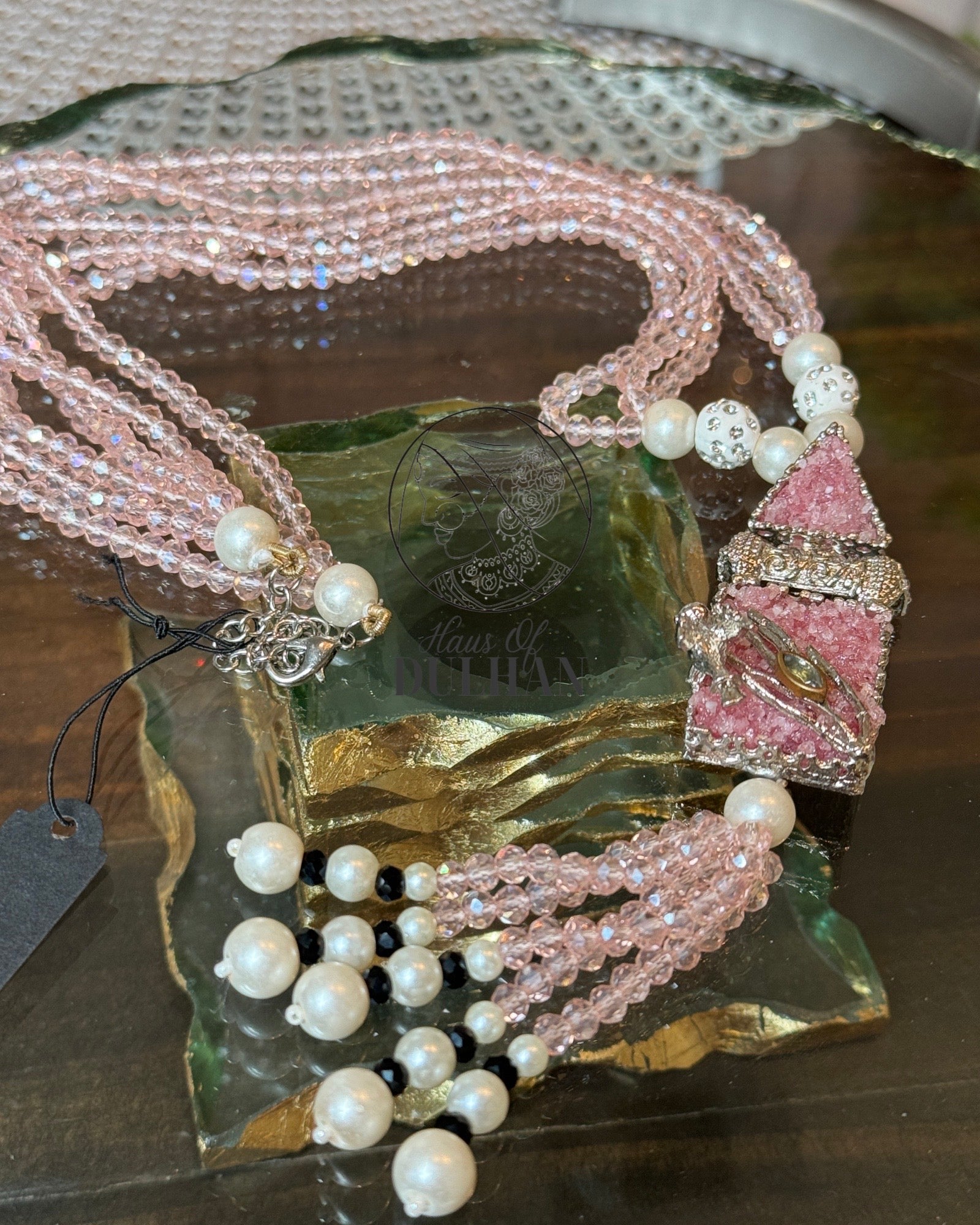 Pink Mala with beads & pearls – Hausofdulhan